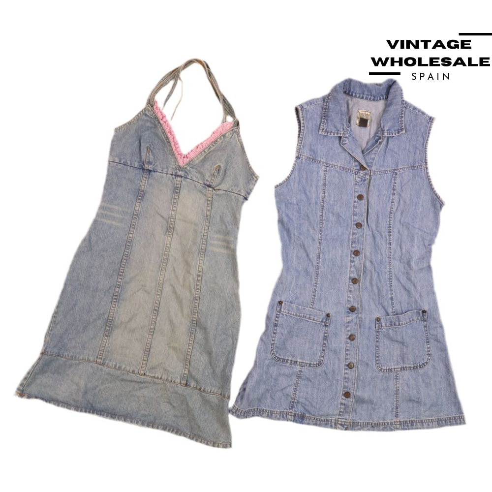 Wholesale denim dresses - Vintage denim dresses — Vintage Wholesale ...