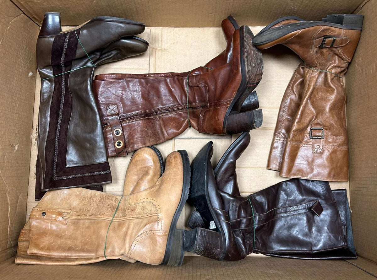 Vintage Wholesale Mix Spring Leather Boots — Vintage Wholesale Spain SL